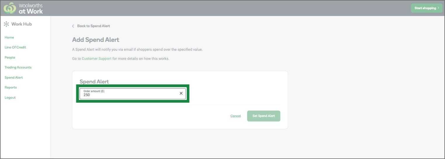 How to set up a spend alert | Woolworths At Work