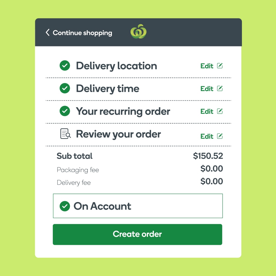 You can now edit your Recurring Orders | Woolworths At Work